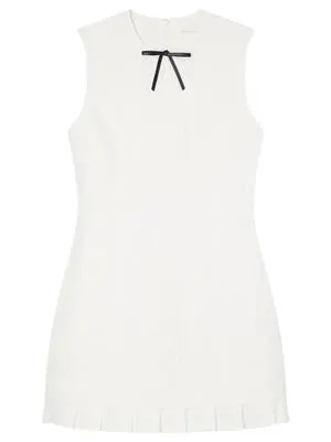 SHUSHU/TONG Bow-detailed Cotton Mini Dress - White