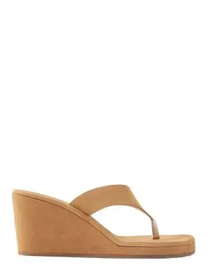 ANCIENT GREEK SANDALS Charys Suede Wedge Sandals Tan