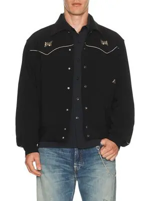 Needles Stadium Jacket Poly Sateen - Black