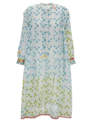 INJIRI Long Sleeve Trumpet Dress - Multicolor