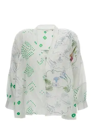 INJIRI Injiri V-Neck Silk Shirt