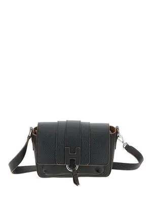 Hogan H01x Flap Bag In Hammered Leather - Black