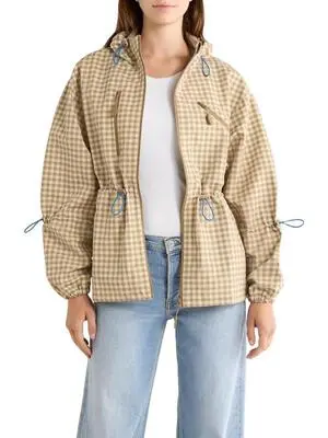 DAMSON MADDER Matilda Gingham Hooded Raincoat - Brown