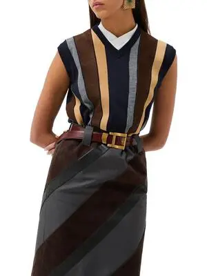 Versace Patchwork Sweater Vest - Navy