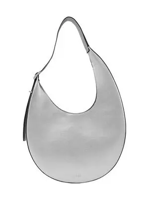 BEHNO Metallic Leather Crescent Shoulder Bag