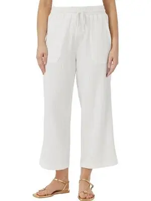 Splendid Ava Cotton Gauze Drawstring Pants - White