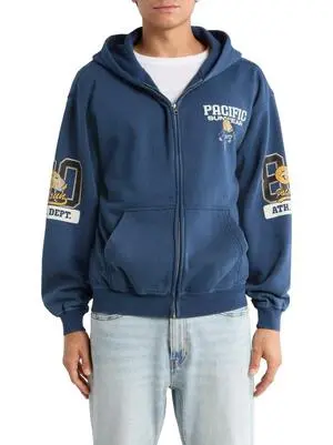 PACSUN Athletic Department Cotton Zip Hoodie - Navy