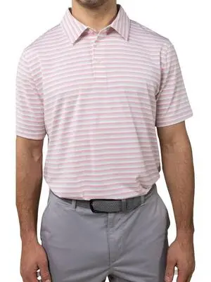 ASHWORTH GOLF Ivy Stripe Polo - Blush