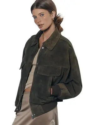 LAMARQUE Trevanna Suede Jacket - Brown