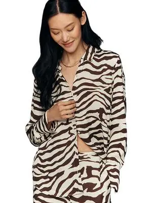 Rails Saige Buttondown Blouse Zebra