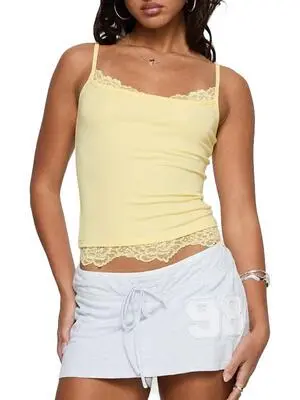 Princess Polly Lace Trimmed Camisole - Yellow