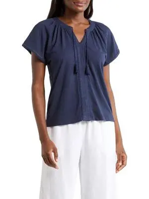 Tommy Bahama Pompom Trim T-Shirt Coastline