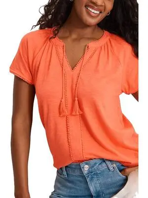Tommy Bahama Pompom Trim T-shirt - Ember Red