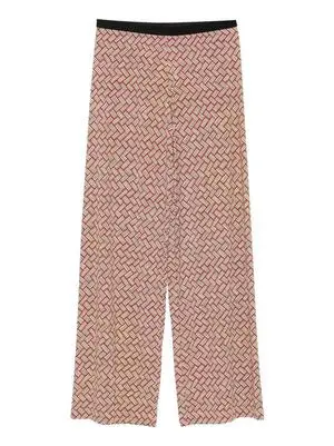 SIYU Geometric-print Trousers - Red