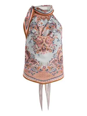 Zimmermann Aster Scarf-detailed Silk Blouse - Multi