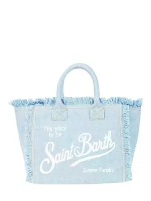 MC2 SAINT BARTH Fringed Edge Tote Bag - Blue