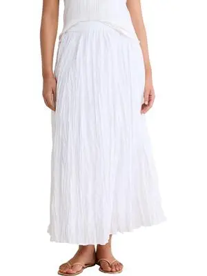 NZ BY NIC AND ZOE Cotton Crinkle Maxi Skirt - Paper White