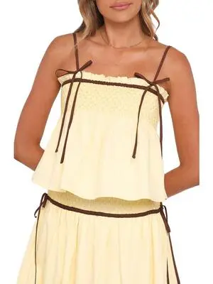 PETAL & PUP Mireille Babydoll Top - Lemon