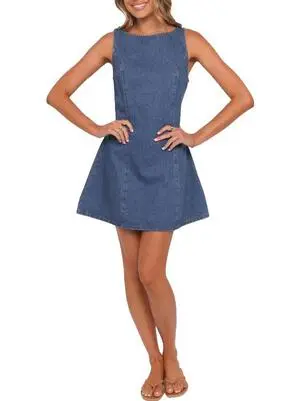 PETAL & PUP Katina Fit & Flare Minidress - Denim