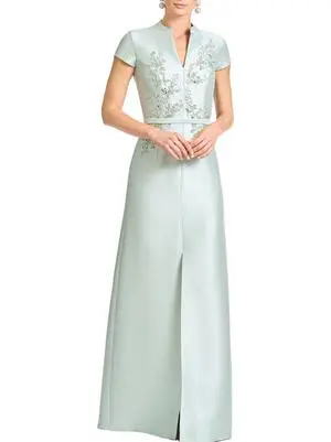 Sachin & Babi Beaded Embroidery Gown - Celadon