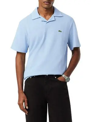 Lacoste Johnny Collar Cotton & Linen Piqué Polo - Chambray