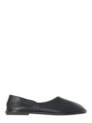 THE ROW Leather Round-toe Loafers - Black