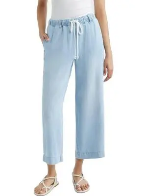 CLOTH & STONE Wide-leg Crop Denim Pants - Cool Capri