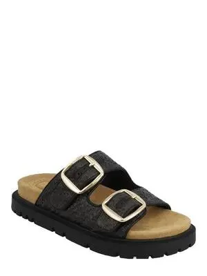 Mia Platform Slide Sandal - Black