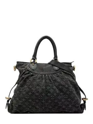 LOUIS VUITTON 2007 Monogram Denim Neo Cabby Gm Satchel - Black