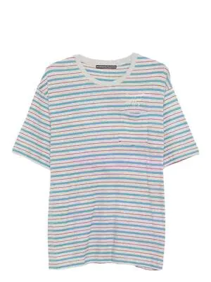 STOCKHOLM SURFBOARD CLUB Franz Striped Chest-pocket T-shirt - Grey