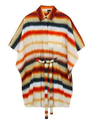 Loewe X Paula's Ibiza Striped Cotton-blend Kaftan - Orange/multicolor