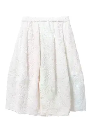 Comme Des Garçons Embroidered Midi Skirt - White
