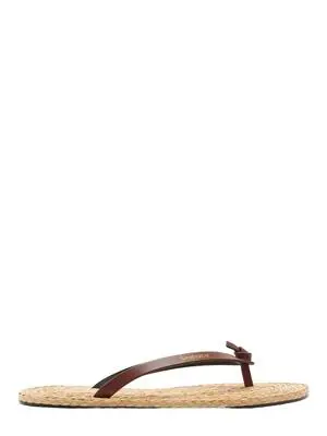 Saint Laurent Pool Jute Sandals - Brown