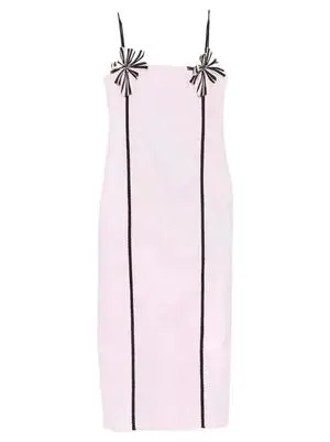 CALA DE LA CRUZ Sloane Maxi Dress With Flower Appliqu - Pink