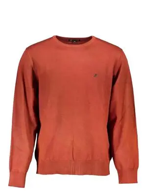 U.S. Grand Logo-embroidered Crew-neck Sweater - Orange