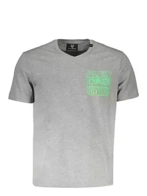 PLEIN SPORT Graphic-print V-neck T-shirt - Grey