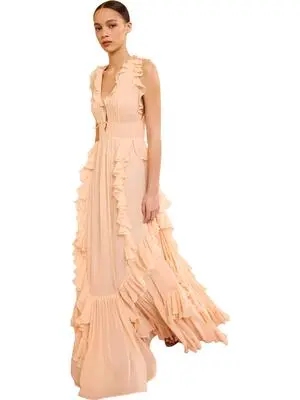 Ulla Johnson Florella Georgette Gown - Blush