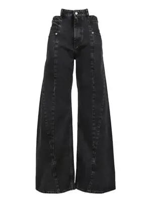 MAISON MARGIELA Cutout Wide-Leg Trousers Black