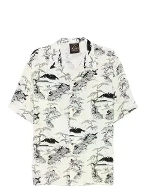 MAUNA KEA Graphic-print Camp-collar Shirt - Neutrals