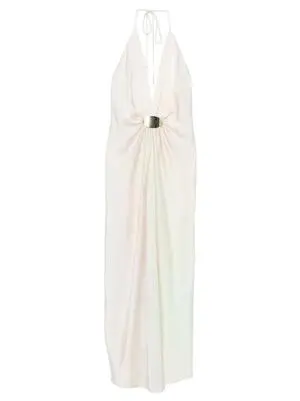 SIMONA CORSELLINI V-neck Maxi Dress - Neutrals