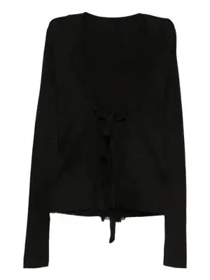 Masnada Ribbed Tie-front Cardigan - Black