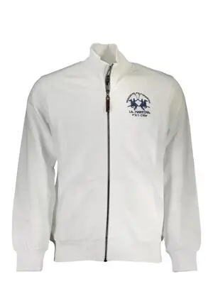 LA MARTINA Logo-embroidered Zip-up Sweater - White