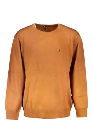 U.S. Grand Embroidered-logo Crew-neck Sweater - Orange