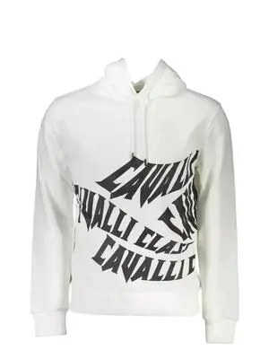 Roberto Cavalli Logo-Print Hoodie White