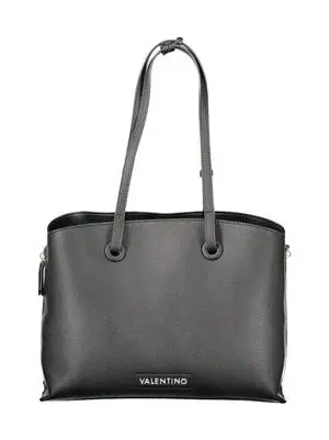 MARIO VALENTINO Grained Tote Bag With Logo Lettering - Black