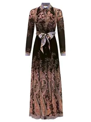 Zimmermann Alchemy Paisley-print Belted Maxi Dress - Black