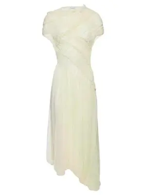 Magda Butrym Ruched Ruffled Dress - Neutrals