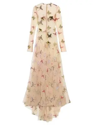 Blumarine Butterfly-embroidered Maxi Dress - Neutrals