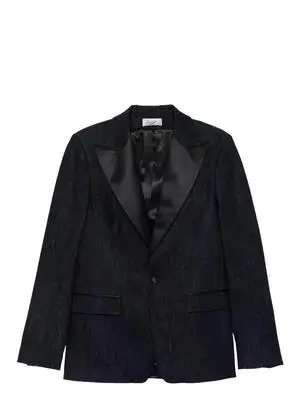 PENCE 1979 Lil Satin-lapel Denim Blazer - Blue