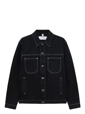 Off-White Half Arrow Denim Skate Jacket - Stone Raw Black